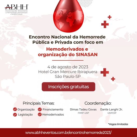 ABHH promove evento para debater a hemoterapia no Brasil | Portal Médico